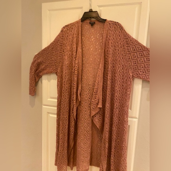torrid | Sweaters | Torrid Crochet Duster In Light Coral Color | Poshmark